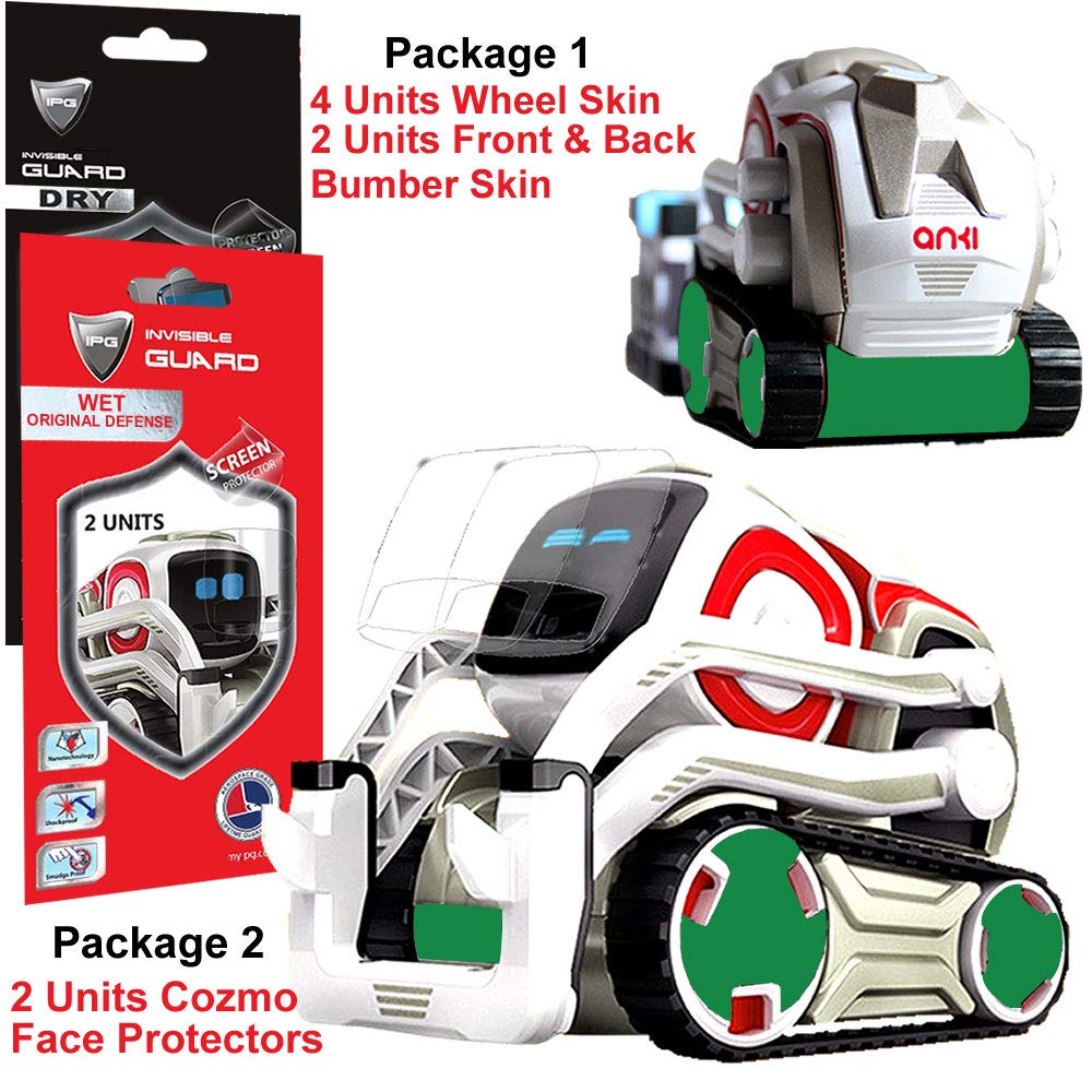 for Cozmo Robot Face Screen Guard KIT Excellent Protector from Unexpected Attacks of Kids and Pets. Include Wheels & Bumpers Decoration Set (Green)