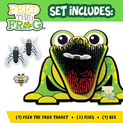 Franklin Sports Feed The Frog Kids Target Game - Fun Interactive Game for Indoor and Outdoor - Play with Friends and Family - Includes Frog Target, 3 Flies and 1 Bee