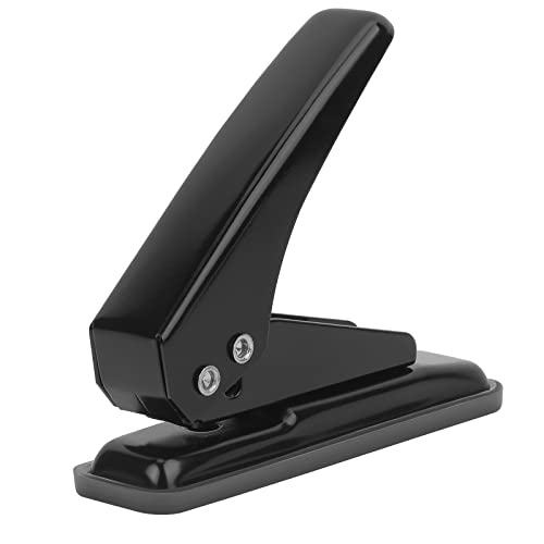 MROCO Hole Punch 1/4" Hole Puncher Single Hole Punch One Hole Punch 1 Hole Punch with Non-Skid Base for Paper, Card, Plastic, Leather, Tag, Chipboard and Art Project, 20 Sheets Punch Capacity, Black