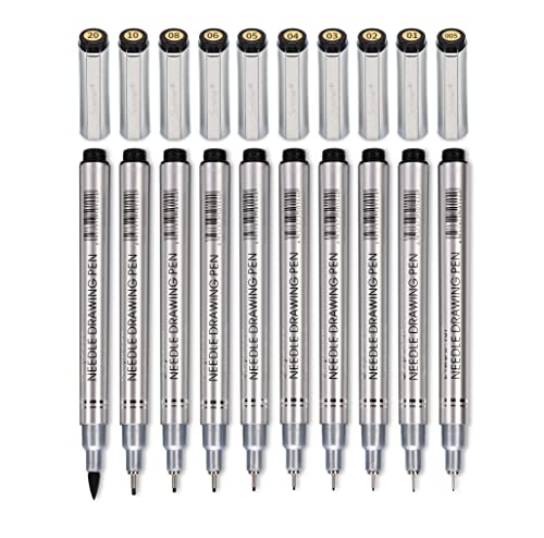 MISULOVE Fine Point Multi-Liner Pens - 10 Pack Set, Ideal for Anime Sketching, Bible Journaling, and Fine Line Drawing for Versatile Artistic Applications