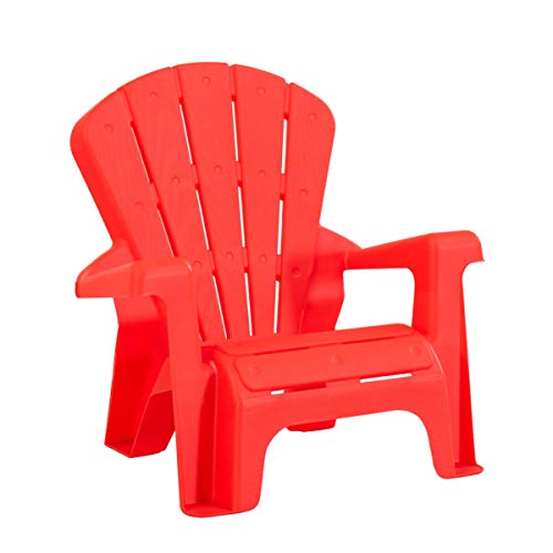 Amazon Basics Indoor/Outdoor Plastic Chair Set for Toddlers and Kids - 4-Pack, Red and Blue
