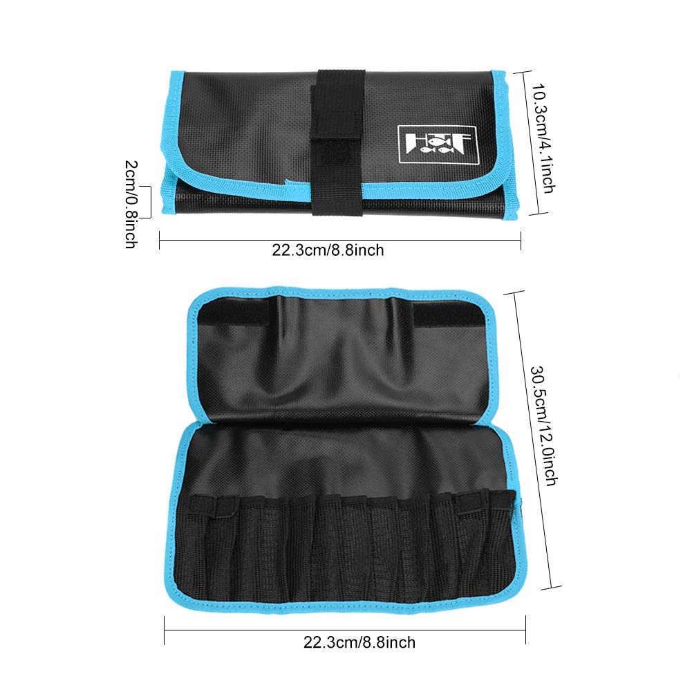 Alomejor Fishing Equipment Bag Waterproof Pockets Storage Spoons Baits Jigs Cast Lure Pouch for Outdoor Fishing(Blue)