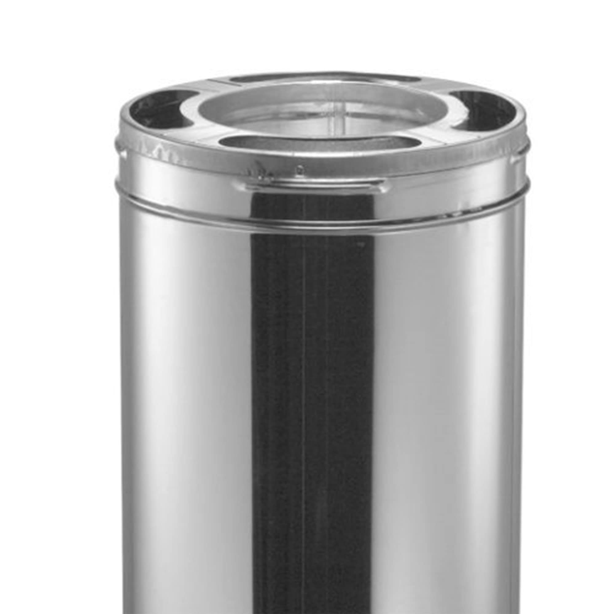 DuraVent DuraPlus 36 x 6 Inch Galvanized Stainless Steel Triple Wall Wood Burning Stove Pipe Connector for Ventilation with Twist Lock, Silver