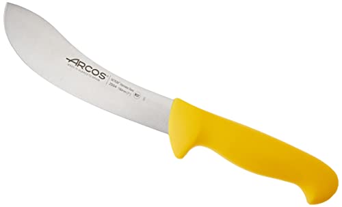 Arcos Skinning Knife 7 Inch Nitrum Stainless Steel and 190 mm Blade. Designed for skinning all types of meat. Ergonomic Polypropylene Handle.Features different handle colors. Series 2900. Color Yellow