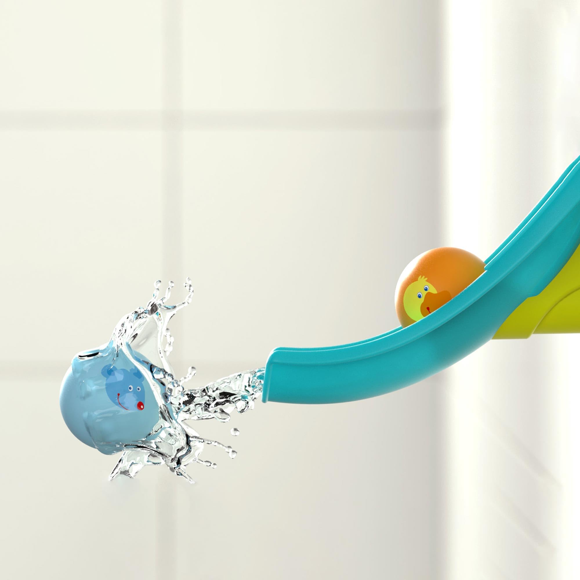 HABA Bathtub Ball Track - Bathing Bliss Waterslide with 4 Animal Balls