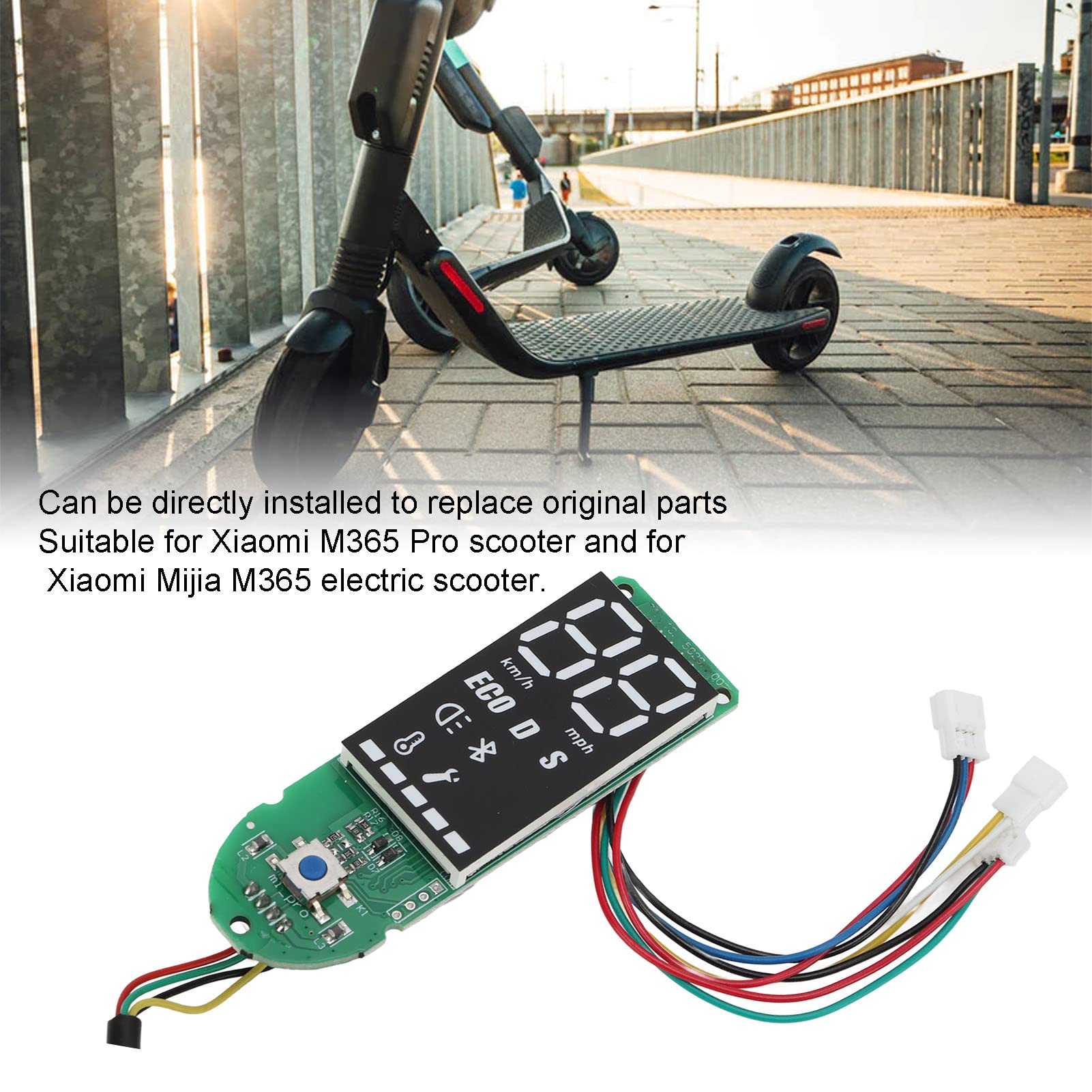 Alomejor Electric Scooter Circuit Board, Dashboard Contain Screen Switch Cover Upgraded Replacement for Xiaomi M365 Scooter (Green)