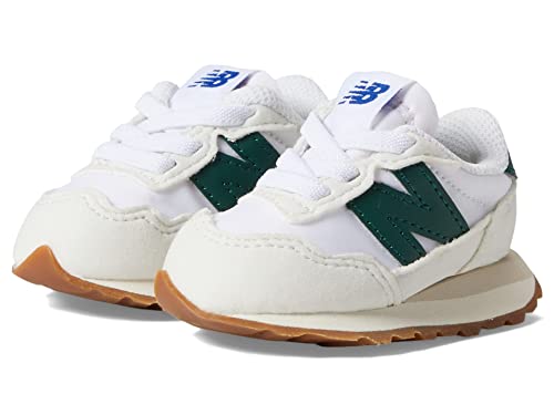 New Balance Kids 237 Bungee Sneaker, NIMBUS CLOUD/NIGHTWATCH GREEN, 8.5 M Toddler (1-4 Years)