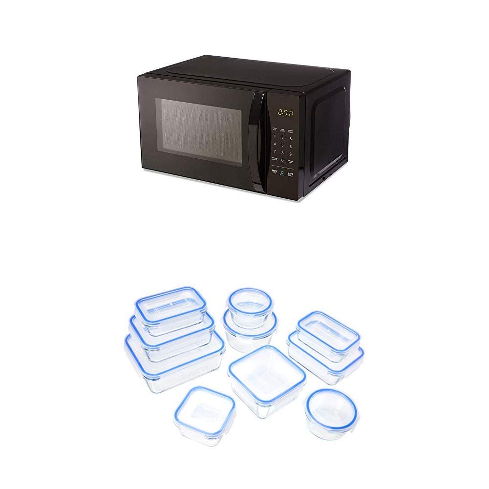 Amazon Basics Microwave + Glass Locking Food Storage Containers (20-Piece Set)