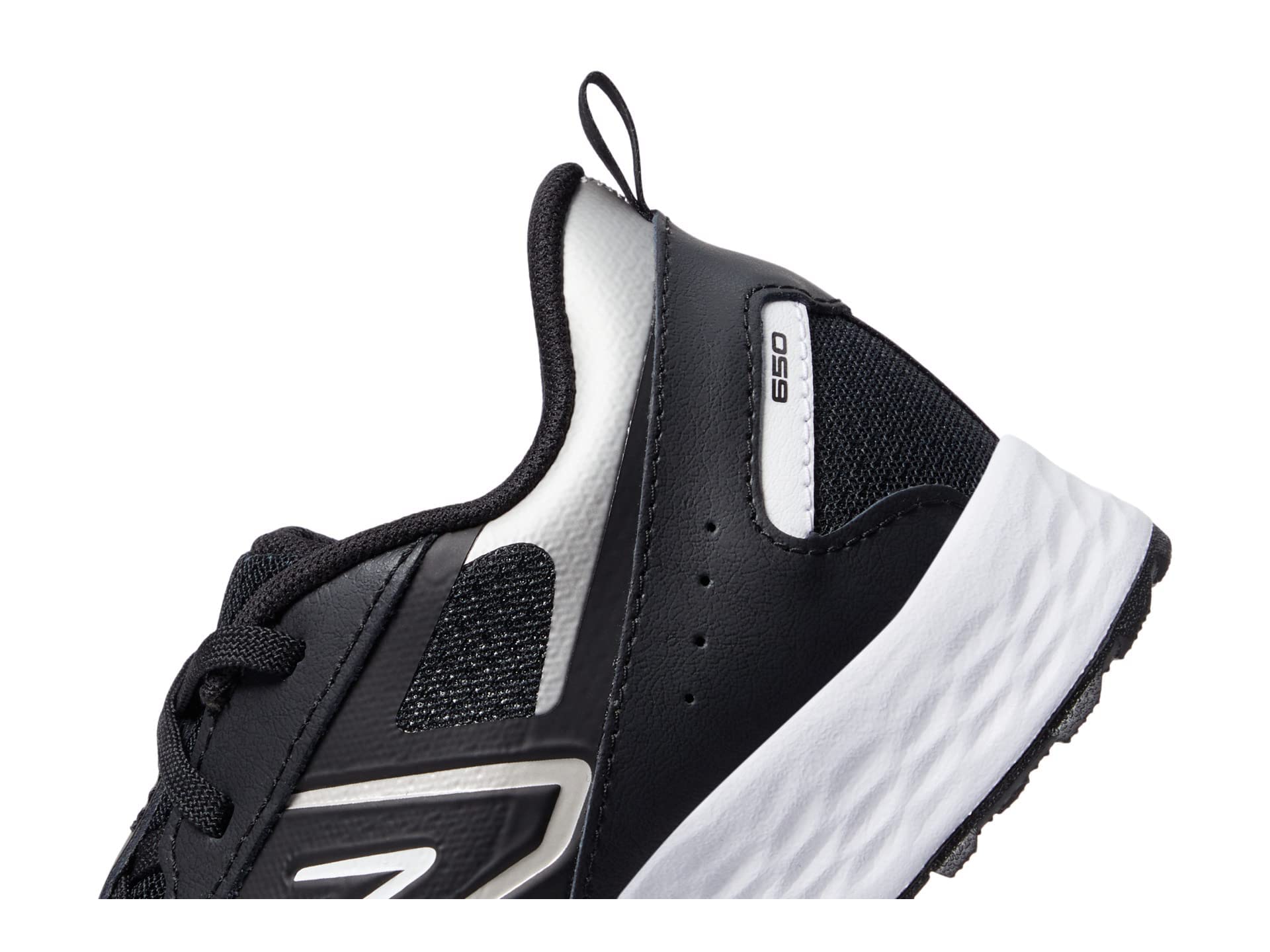 New Balance Kid's Fresh Foam 650 V1 Lace-up Running Shoe, Black/Metallic Silver/White, 5 Wide Big Kid