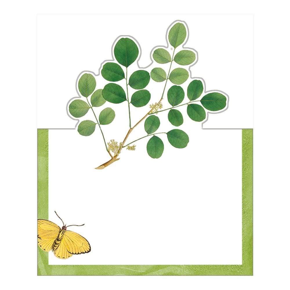 Caspari Coromandel Garden Die-Cut Place Cards in Ivory - Set of 8