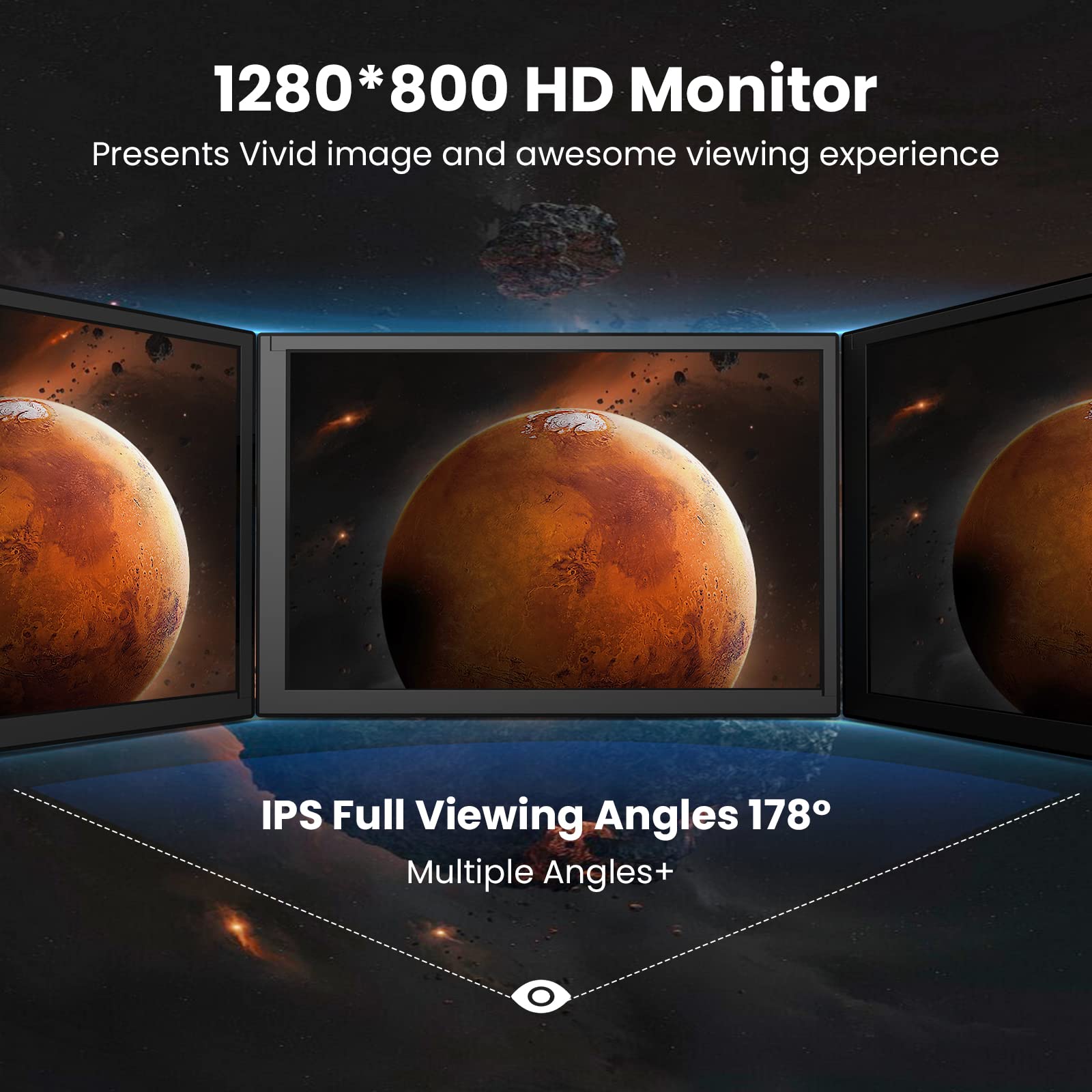 APROTII 10.1 inch HDMI Monitor, 1280x800 IPS 10-points Capacitive Touchscreen Monitor 10 inch Portable Single Board Monitor for PS4 Switch PC Laptop Pi/4B/3B+/3B/3A+/2B/B+