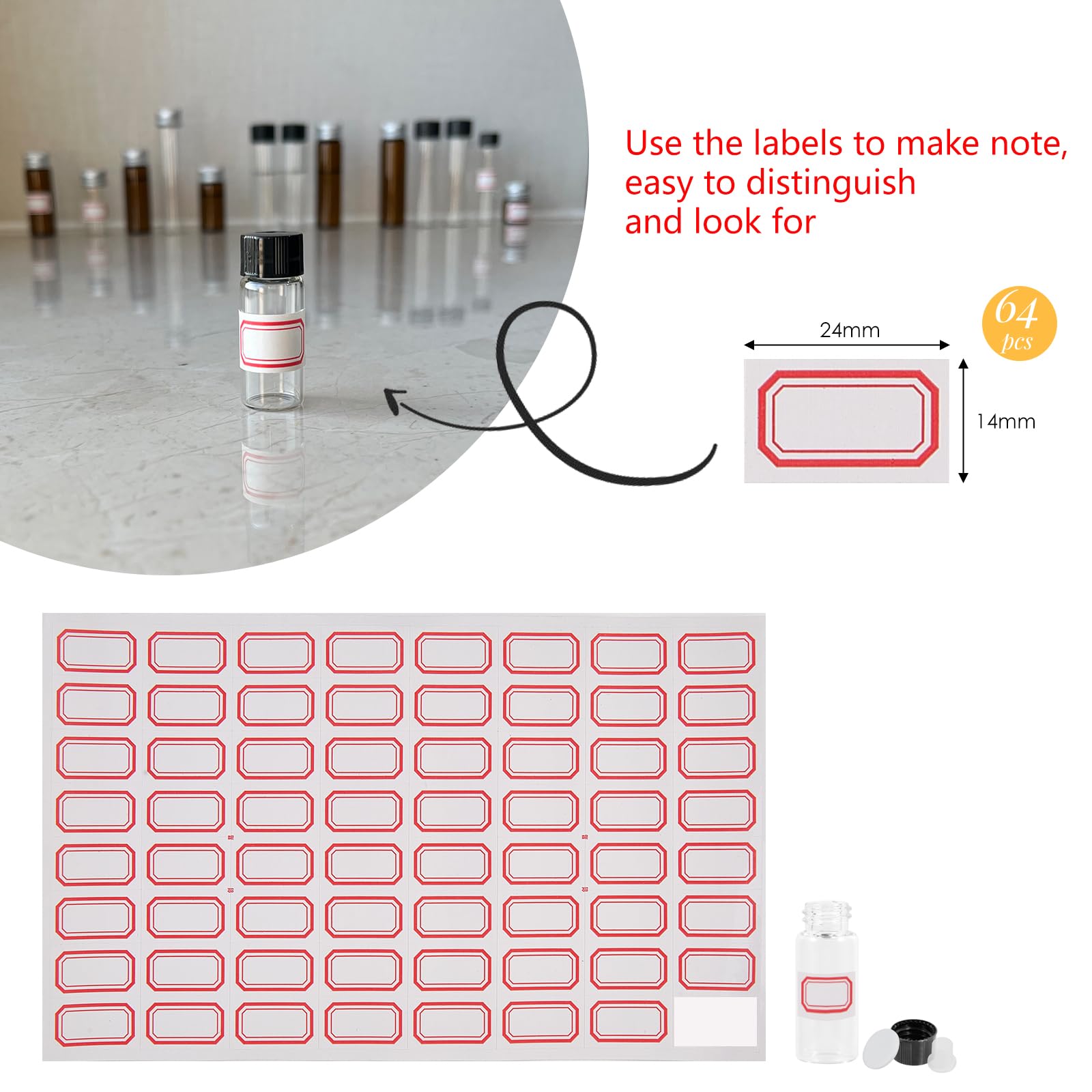 Cadbibe 4ml Clear Glass Vials with Screw Caps and Plastic Stoppers, 1 Dram Small Liquid Sample Vial, Leak-Proof Vial, 12PCS