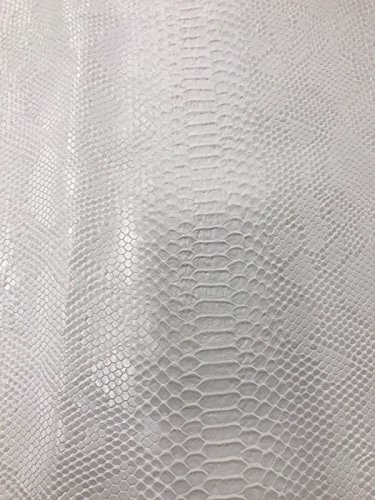 New Creations Fabric & Foam Inc, 54" Wide Faux Viper Snake Skin Vinyl-Faux Leather-3D Scales Fabric by The Yard, White