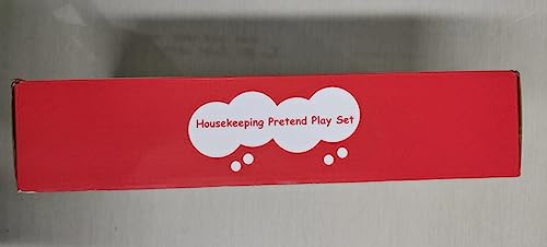 HELLOWOOD Kids Cleaning Set, 8pcs Housekeeping Play Set Includes Broom Mop Duster Dustpan Brushes Rag and Organizing Stand, Cleaning Toys Gift for Toddlers Girls Boys Age 3-6, Solid Beech Wood