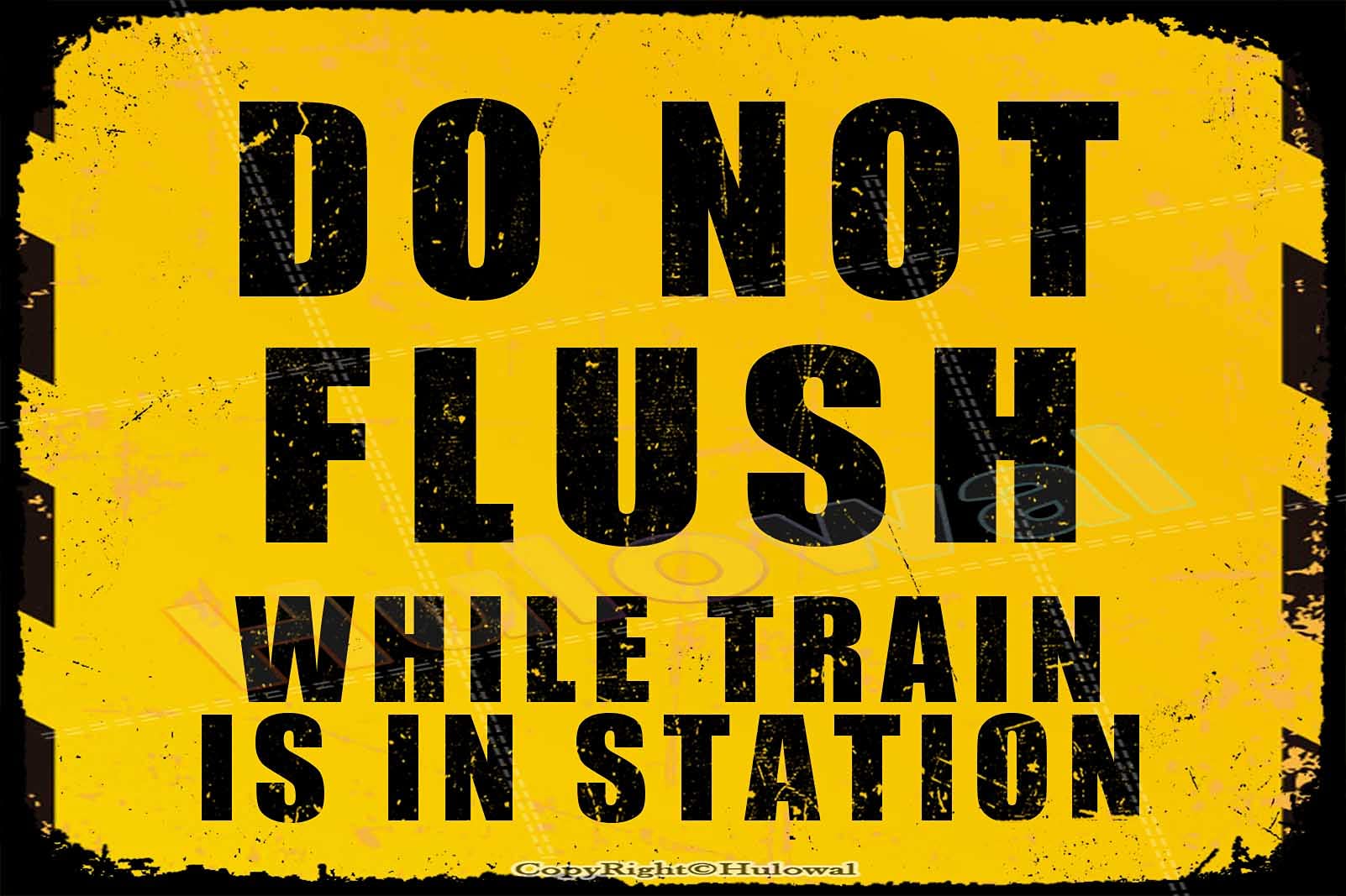 DO NOT Flush While Train is in Station Metal Sign Vintage Poster Creative Home Wall Decor Garden Bar Cafe Club 8" x 12"