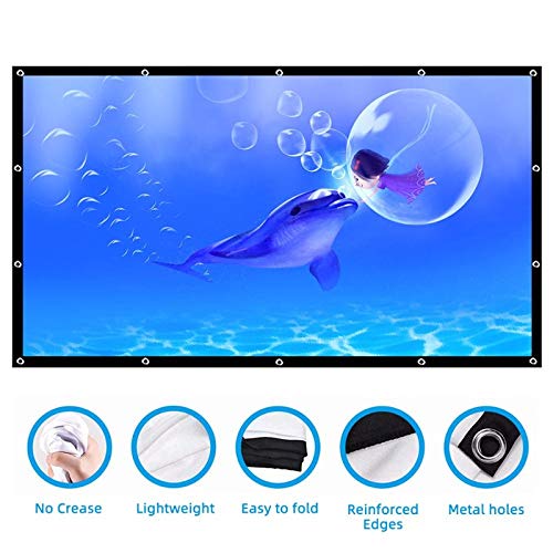APAINI Projector Screen Portable Foldable for Home Theater Outdoor Indoor Double Side Projection Screen Polyester (Size : 60 inch)