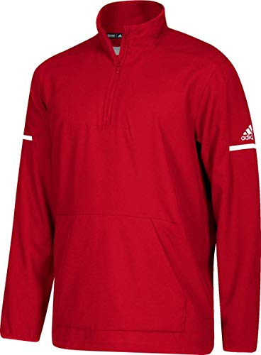 adidas Men's Climawarm Team Issue 1/4 Zip, Power Red/White Medium