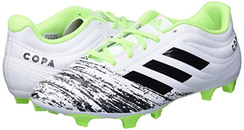 adidas Men's Copa 20.4 Firm Ground Soccer Shoe, White/Black/Signal Green, 4