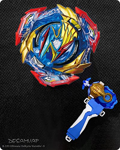 Desamvap Bey Battling Tops Burst Pro Series Dynamite B-193 Ultimate Valkyrie Variable'-9 Bey Blades with Launcher & Grip Battle Game Set Right Spin DB Layer System, Toys Gifts for Kids Children Boys
