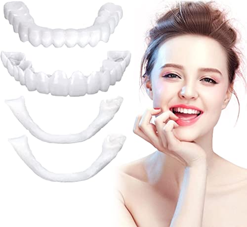 Denture Teeth Temporary Fake TeethSnap On Veneers, Snap in for Men and Women,Cover The Imperfect Teeth,No Pain No Shot Drilling,Fix Confident Smile(2 Pcs)-BB01