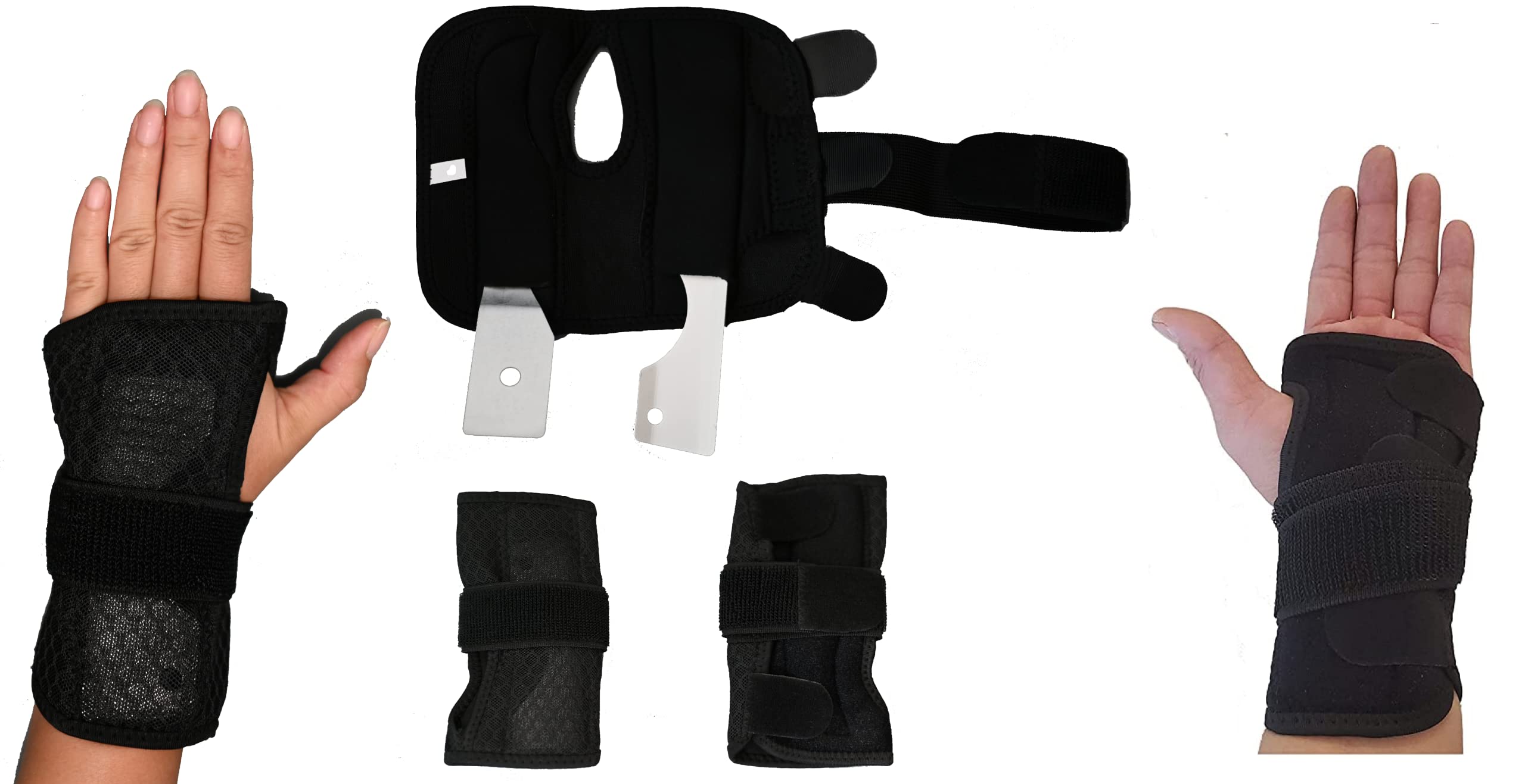 aibileec Proficient Carpal Tunnel Wrist Brace Support double Splint Universal Fit Small/medium/large/S/M/L Left hand(One Size, Left)