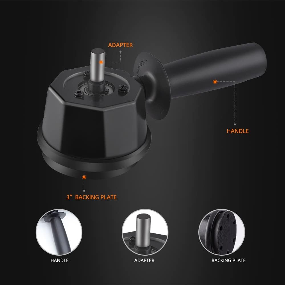 Dual Action Power System Tool, Forced Dual Action Polisher Adapter Detailing Tool with 3Pcs Polishing Pads For Cordless Drill for Car Polishing, Buffing, Waxing and Compounding -DAPSTS3