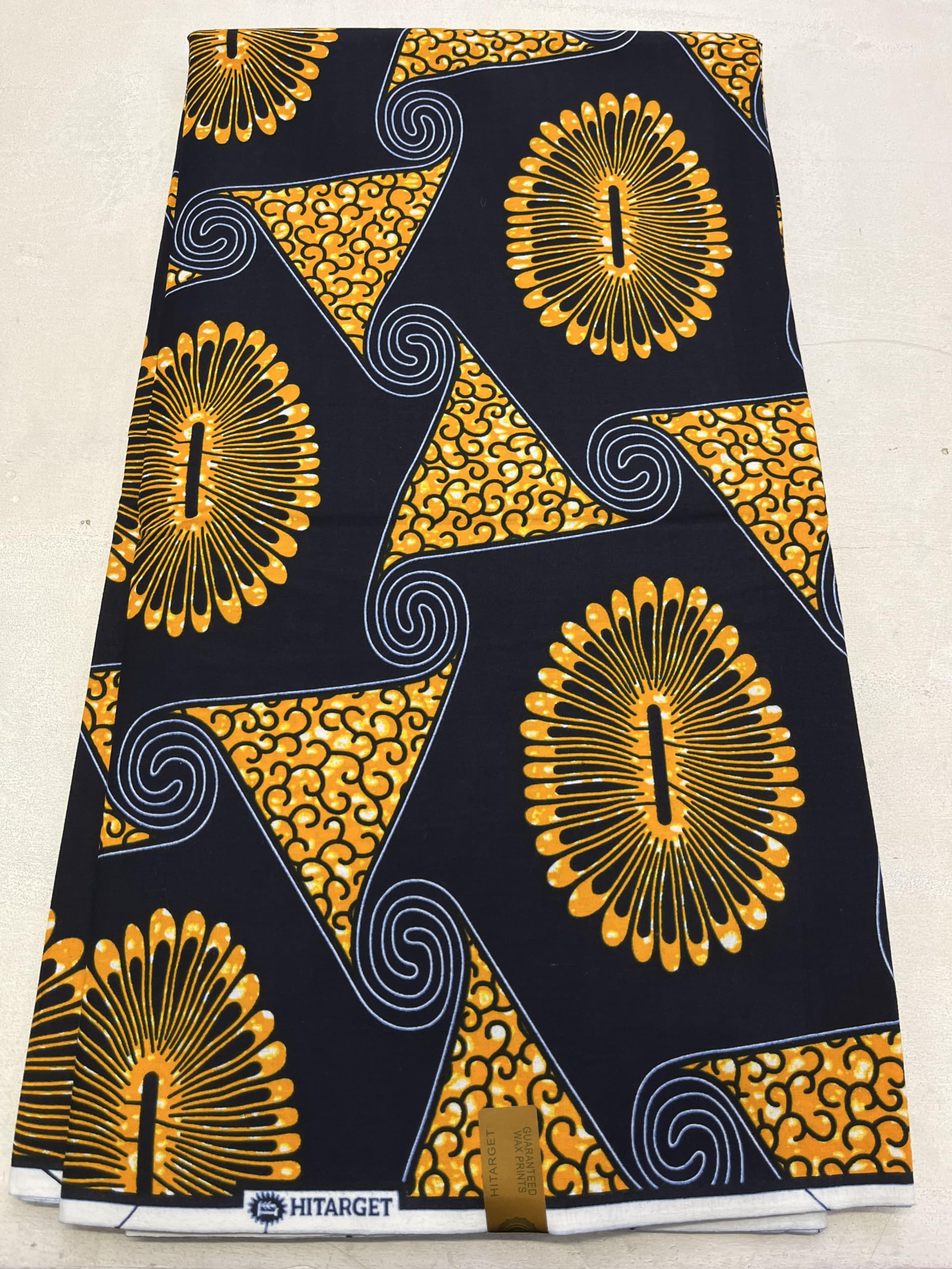 African Guaranteed Wax Block Prints Fabric/African Ankara Wrapper Fabric Wax Fabrics /-Sell by 6 Yards-100% Cotton-for Dresses- Burnt-Orange, Dark-Blue,White, Black
