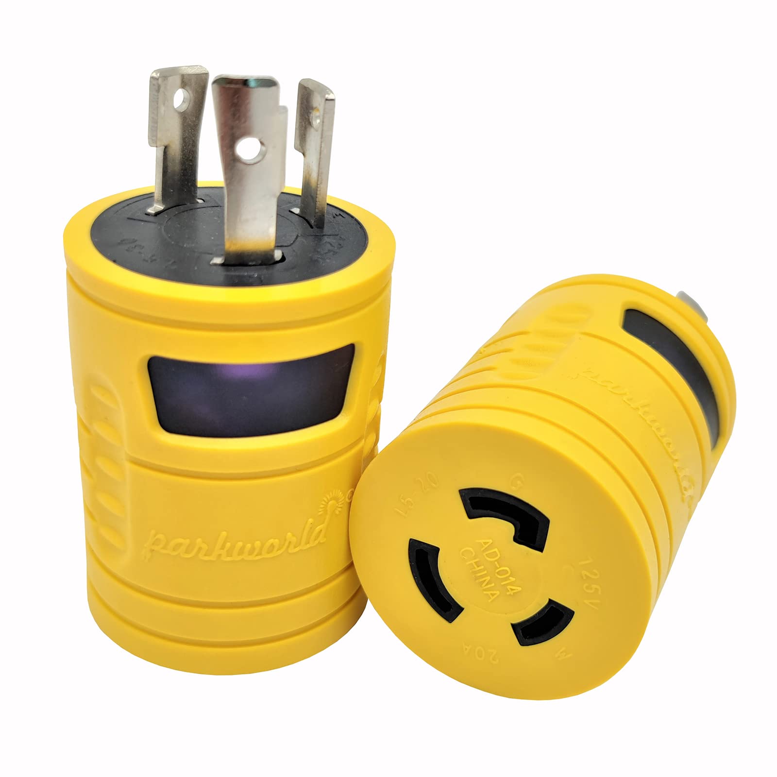 Parkworld 884906 Generator Power Adapter 3-Prong 30 AMP Locking L5-30P Male to 3-Prong 20 AMP Locking L5-20R Female