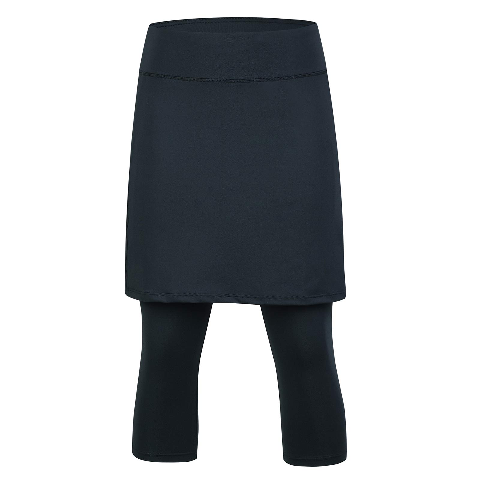 ANIVIVO Skirted Leggings for Women, Athletic Tennis Skirt with Leggings Pockets Tennis Clothing(AllBlack Small)