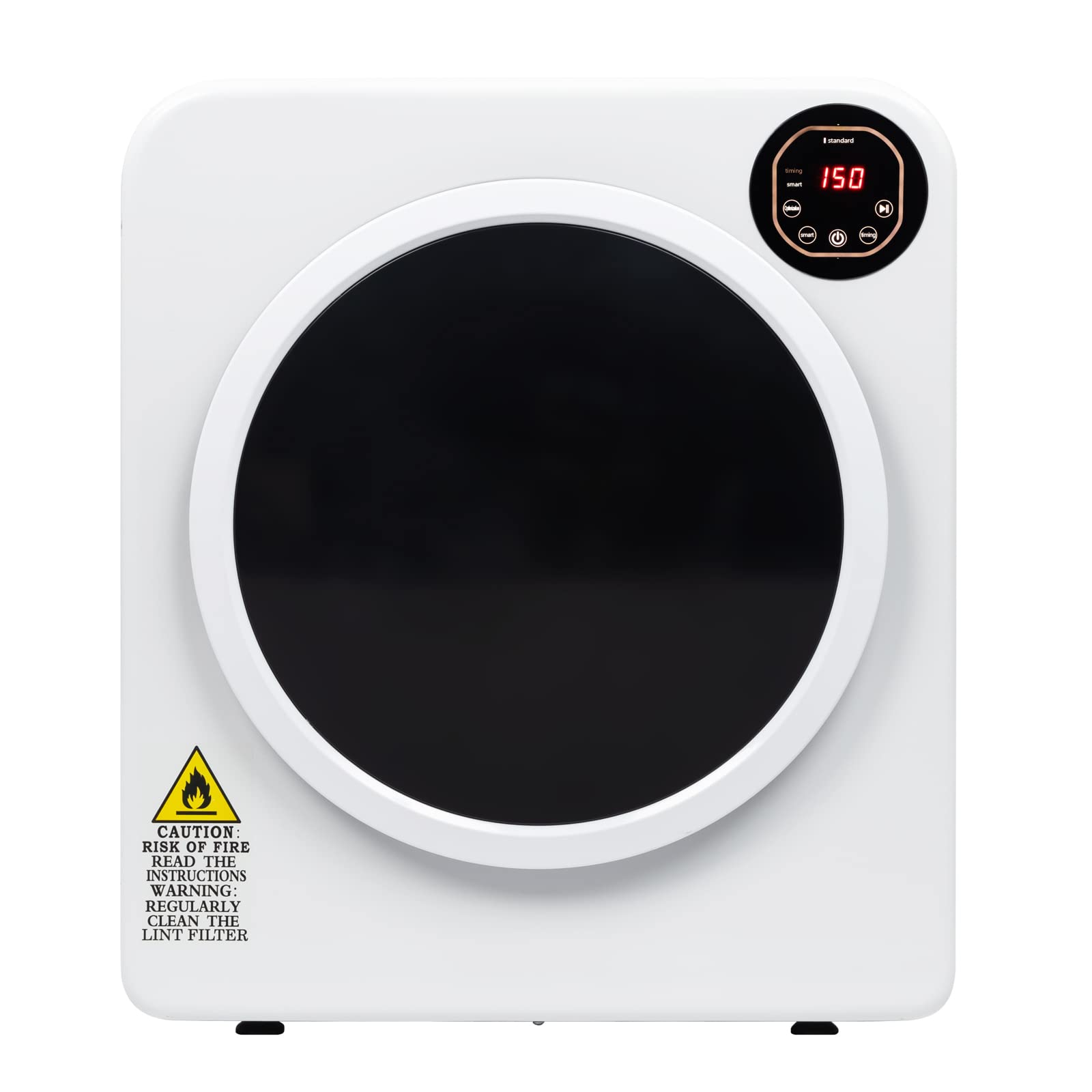 Kcelarec Portable Laundry Dryer, Compact Laundry Dryer for Clothes, 13.2LB Front Load Stainless Steel Clothes Dryers W/Exhaust Pipe, LCD Control Panel, 1300W For Apartment, RV, Home, Dorm