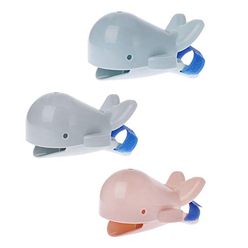 AKOAK 1 Pack Faucet Extender, Bathroom Children Washing Hands Happy Fun Animal Bathroom Sink (gray)