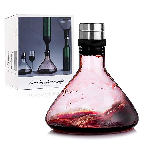 NORTHOME Wine Breather Carafe Decanter with lid 50oz, High-borosilicate heat-resistant glass refined by Mouthblown carafe