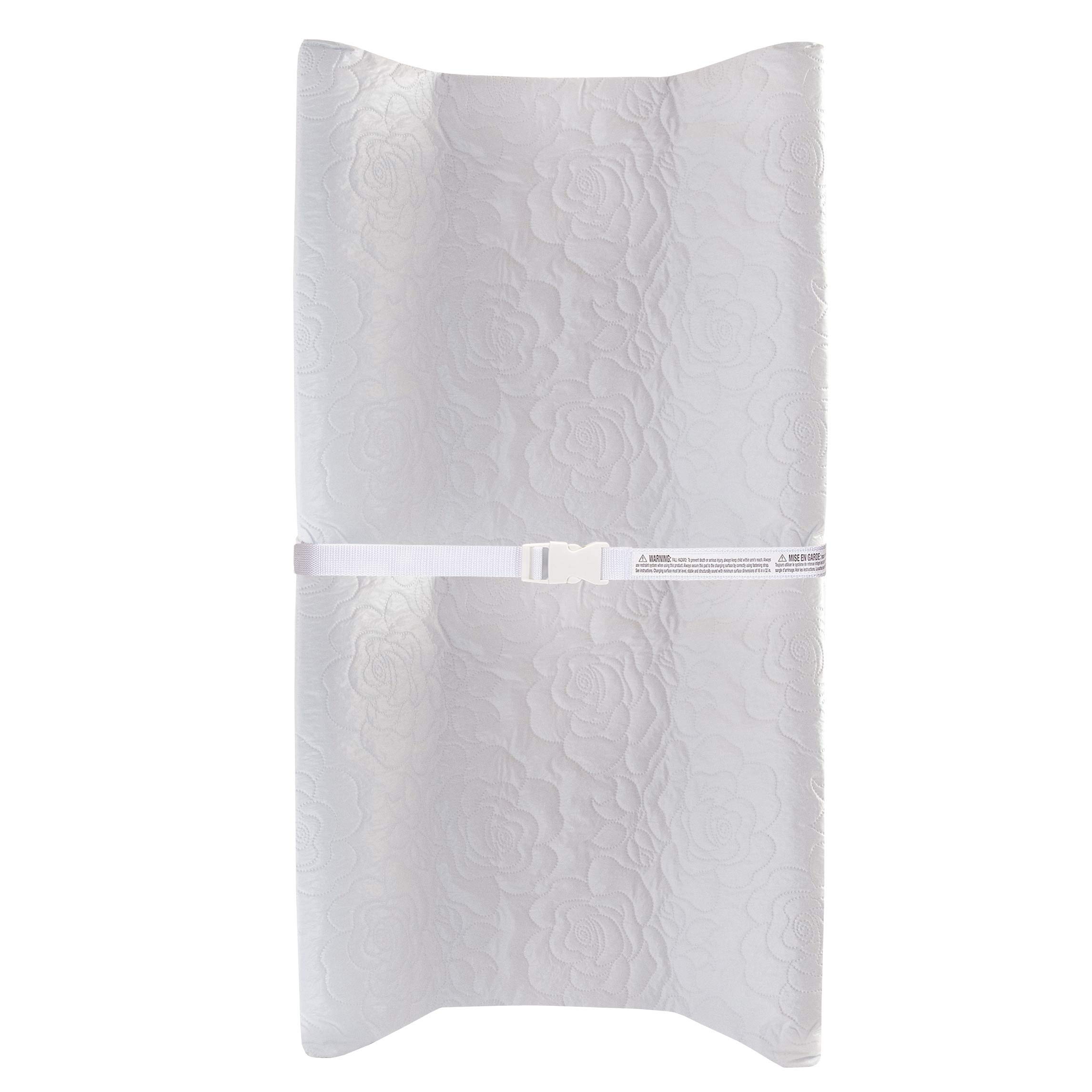 LA Baby Contoured Waterproof Diaper Changing Pad, 32" with Easy to Clean Quilted Cover - Made in USA. Non-Skid Bottom, Safety Strap, Fits All Standard Changing Tables/Dresser Tops