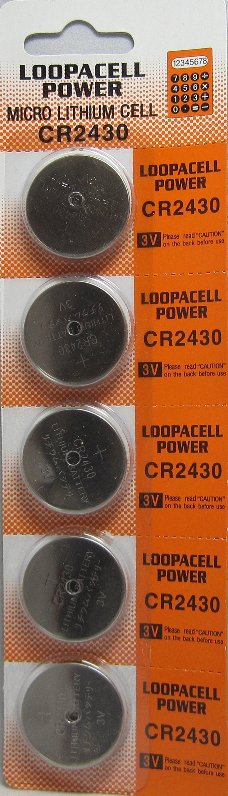 LOOPACELL CR2430 Lithium Batteries (1 Pack of 5)