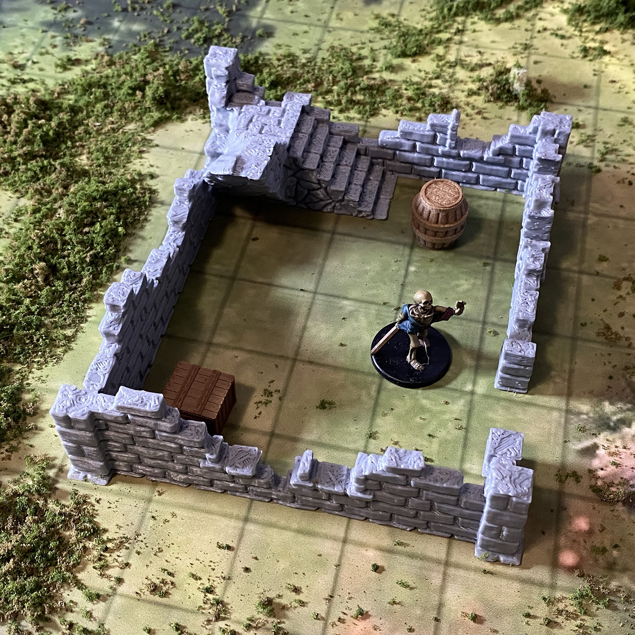 Extruded Gaming Building Ruins Set 4