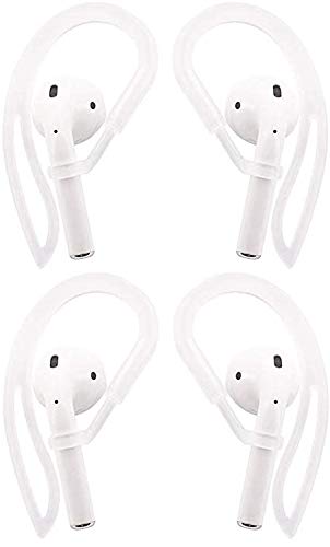 Rayker Earhook Ear Fins Replacement for Airpod, [Anti-Lost] Adjustable Soft Silicone Earbud Hook Earhook, Design for Airpod, Gel, 2 Pairs, Clear