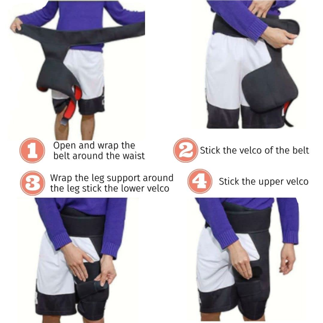 Auskang Hip Brace Adjustable Groin Support Compression Recovery Thigh Wrap,for Pulled Groin Sciatic Nerve Pain Hamstring Injury Recovery and Rehab Fits Both Legs Men & Women