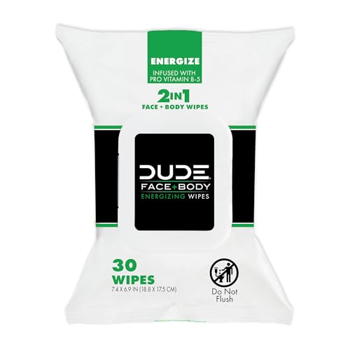 Dude Wipes - 3 Pack, 90 Wipes, Infused with Energizing Pro Vitamin B5, Alcohol Free and Hypoallergenic Cleansing Wipes