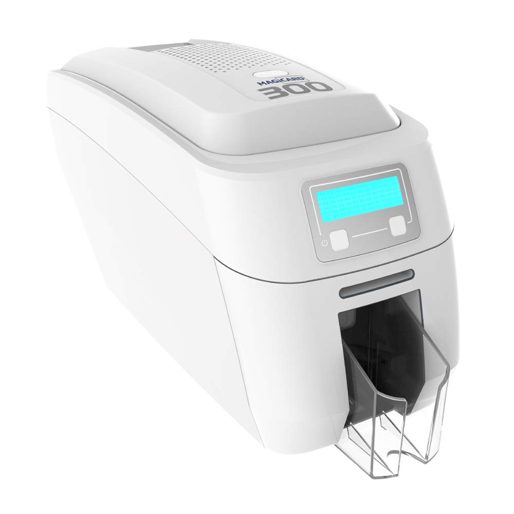 AlphaCard Magicard 300 ID Card Printer System w/ 300 Print YMCKO Ribbon, 300 Premium PVC Cards ID Suite Software (PC) (Single Sided, PVC Cards w/Mag Strip)