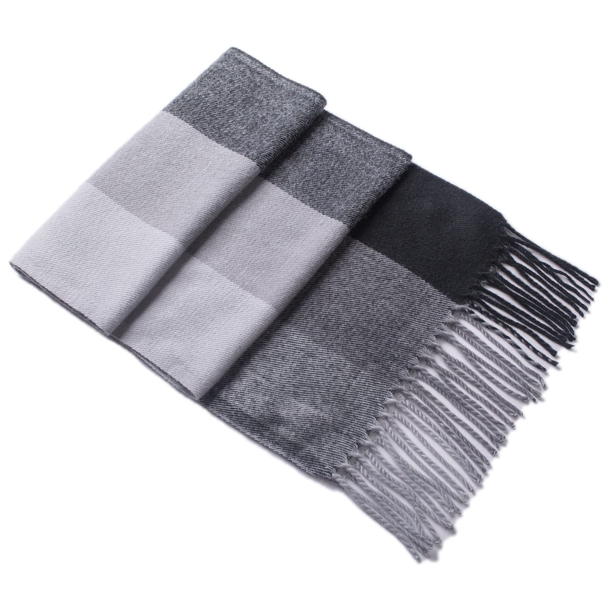 Alpine Swiss Mens Plaid Scarf Soft Winter Scarves Unisex,Gray, One Size