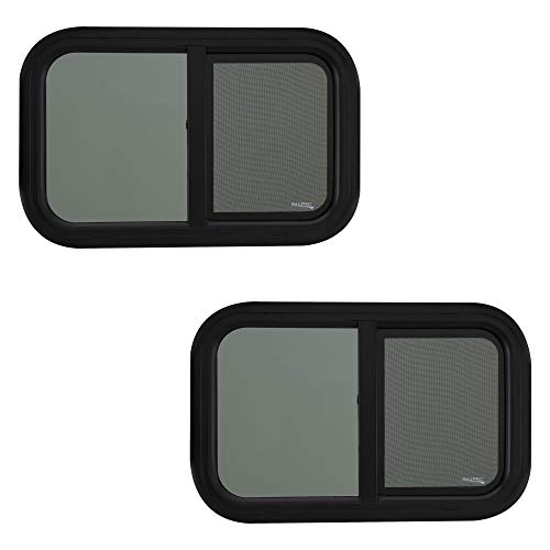 RecPro RV Window | 24" W x 15" H | Teardrop Horizontal Slide | RV Window Replacement | Optional 1 1/2" Trim (2 Windows, with Trim Kit) | Made in USA
