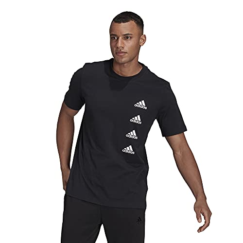 adidas Men's Essentials Gradient Logo Tee, Black, Medium
