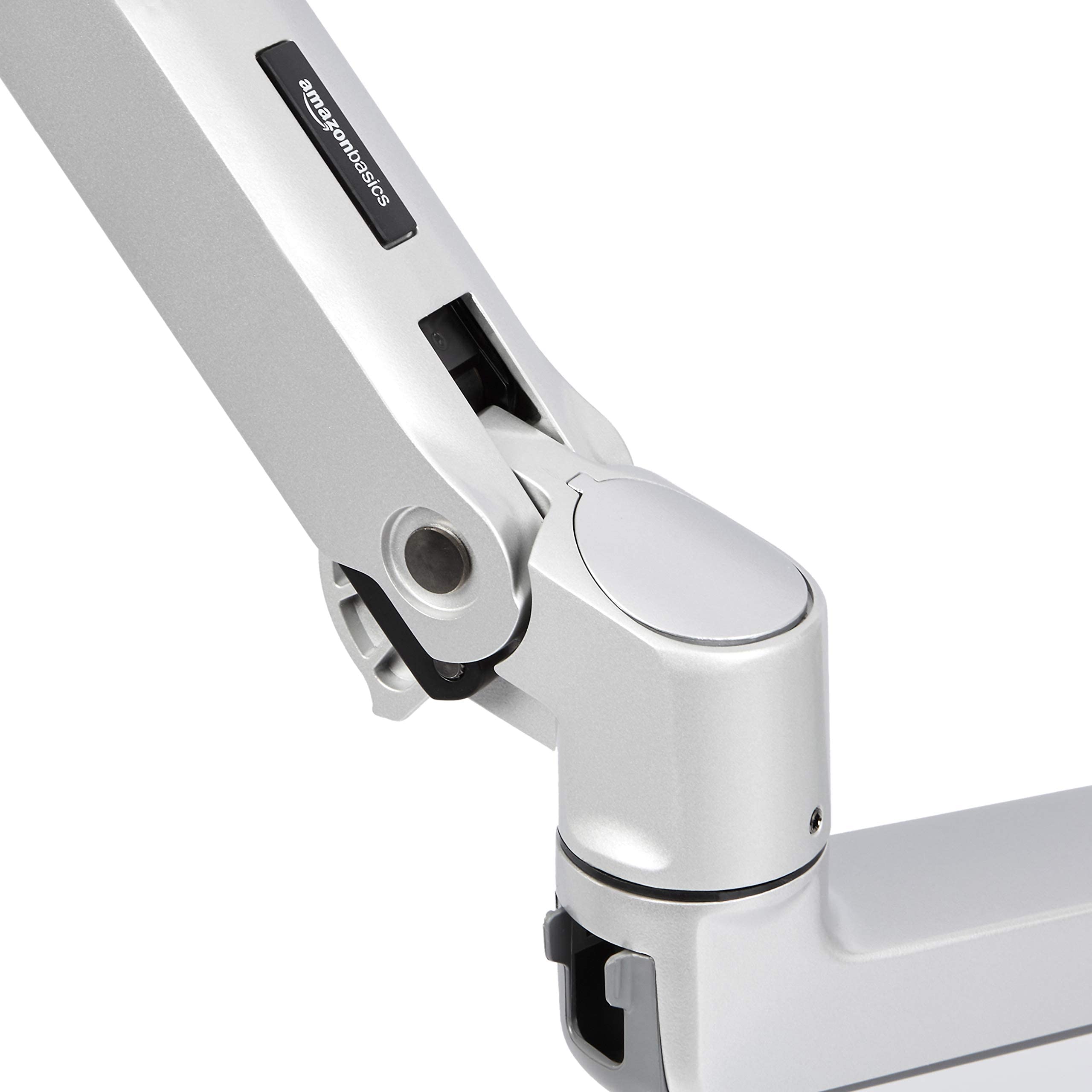 Amazon Basics Wall Mount Computer Monitor and TV Stand - Lift Engine Arm Mount, Aluminum – Silver