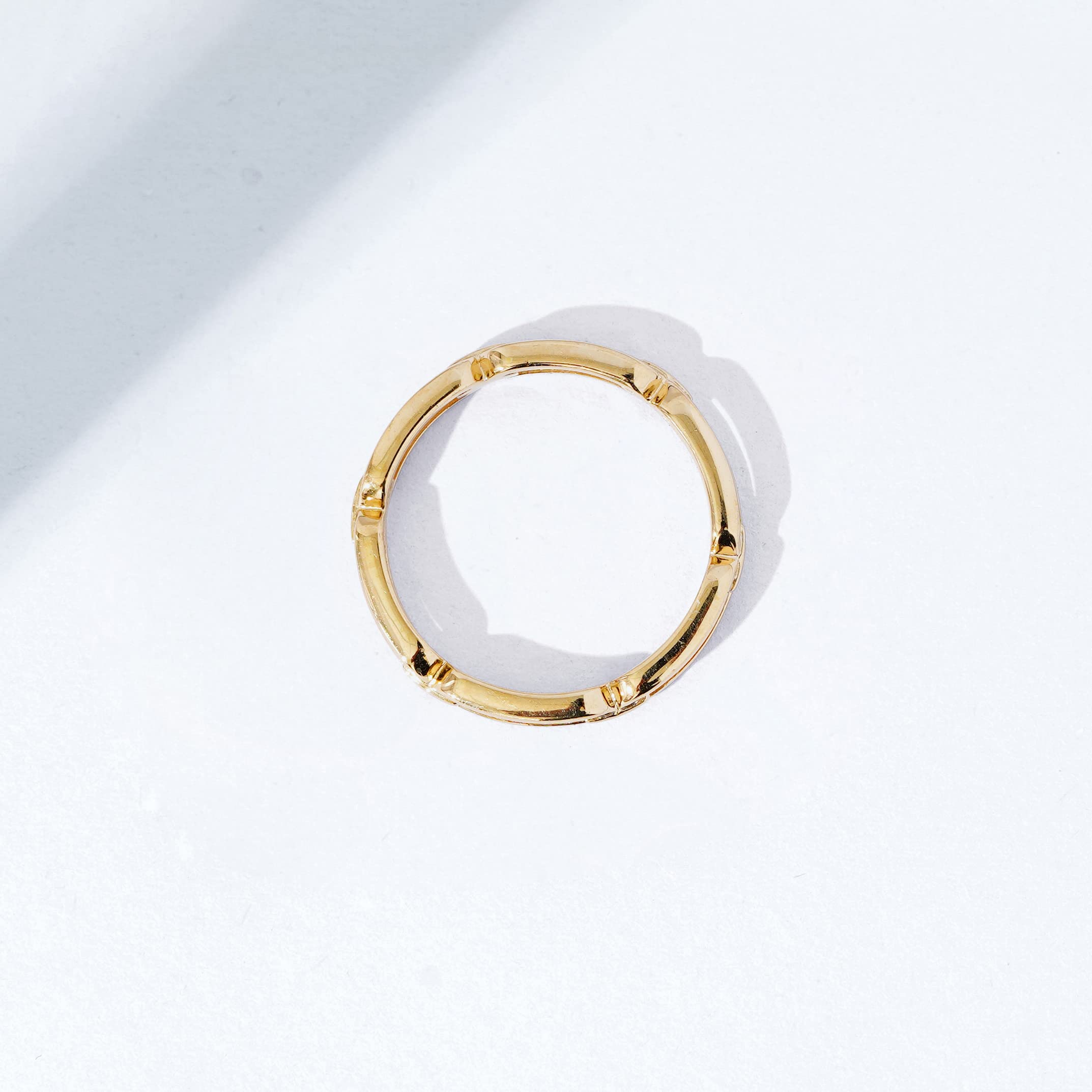 Amazon Essentials 14K Gold Plated Sterling Silver Chain Link Band Ring Size 8, Yellow Gold