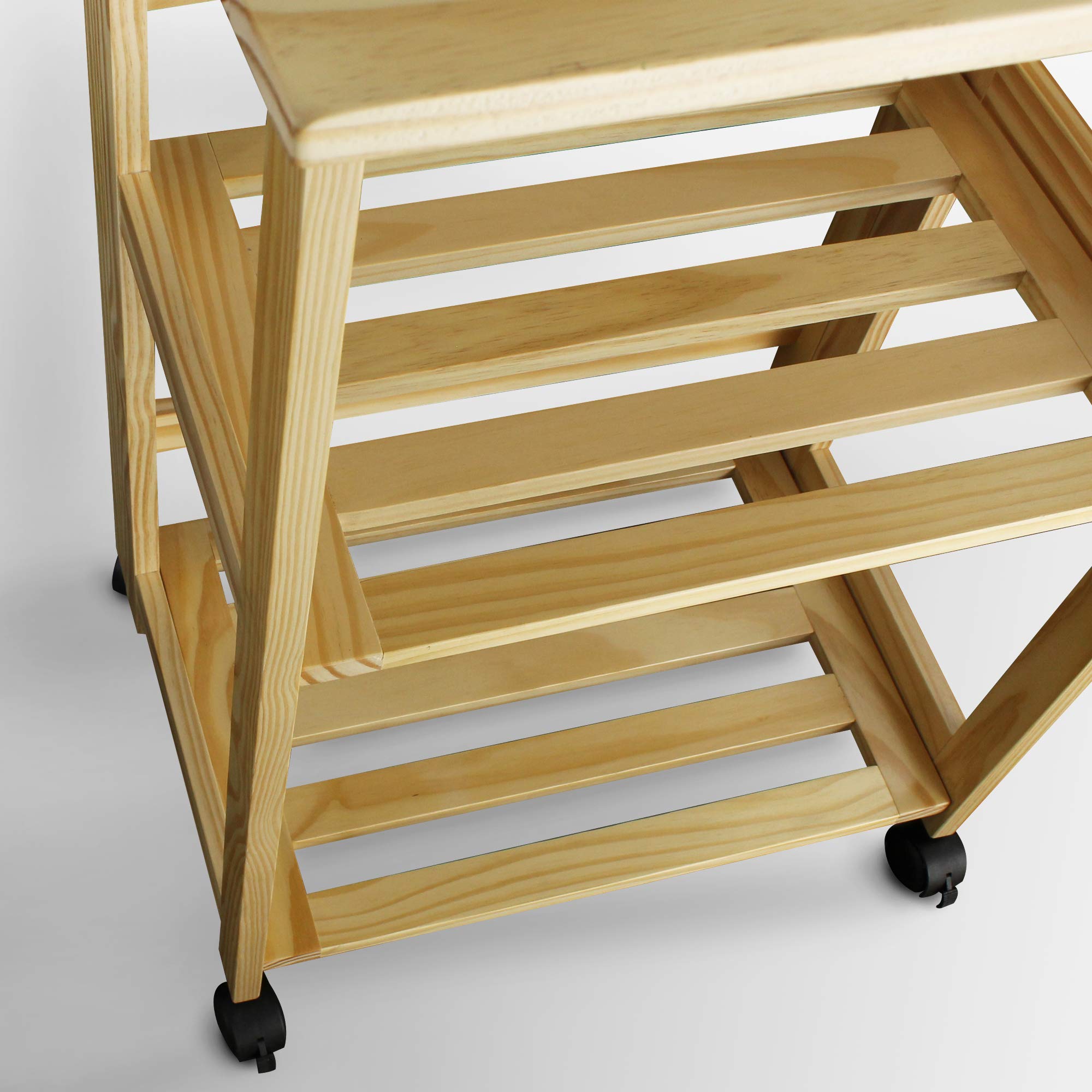Casual Home Trek Folding Natural Kitchen Cart, 27" W