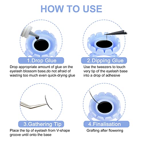 ANYINS Glue Rings 100PCS Eyelash Extensions Glue Disposable Rings for Lash Extension Supplies Lash Glue Holder Fanning Blooming Cups for Lash Glue for Eyelash Extensions(Blue)