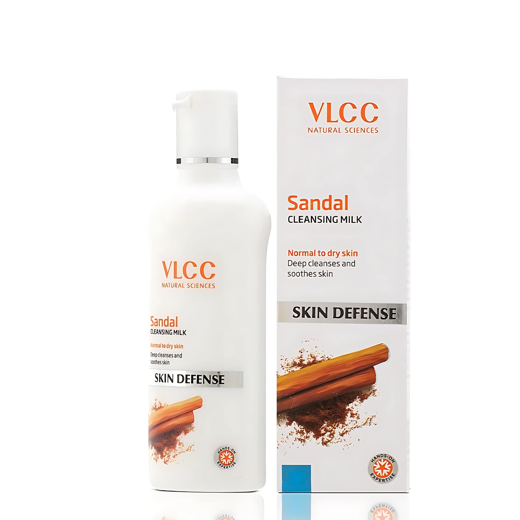 VLCC Natural Sandal Cleansing Milk for Normal to Dry Skin | Gently Removes Make Up & Impurities | Deeply Cleanses and Soothes Skin | Non-Foaming | 3.38 Fl Oz/100 ml