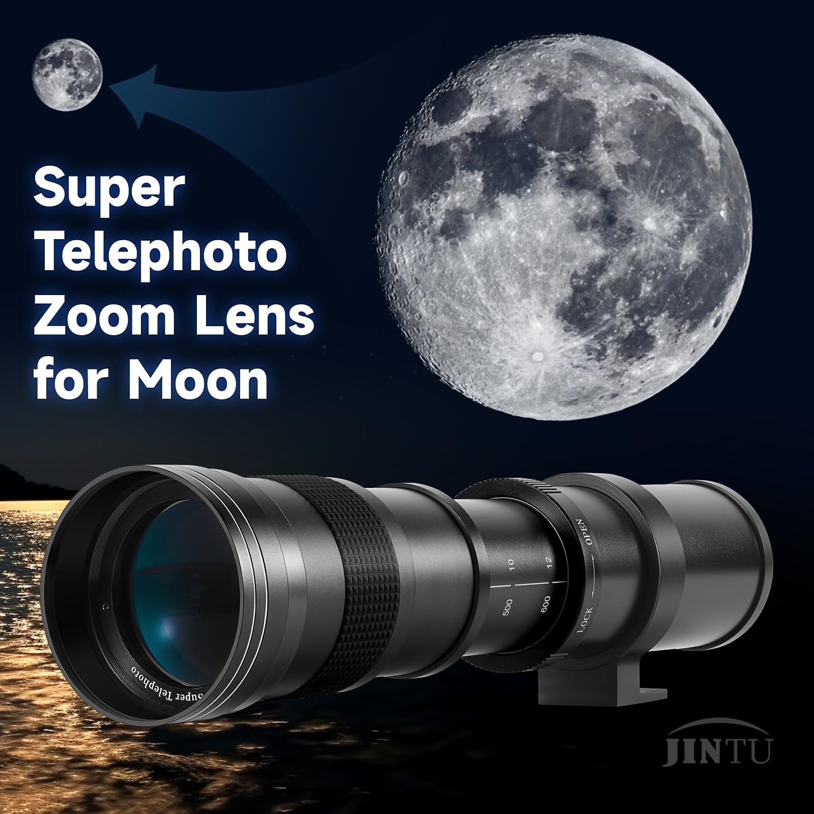 F Mount Lens - JINTU 420-800mm f8.3 Manual Telephoto Lens for Nikon D90 D5600 D5100 D5200 D5300 D5500 D5400 D7200 D7100 D7500 D3100 D3200 D3400 D810 D750 D850 D600