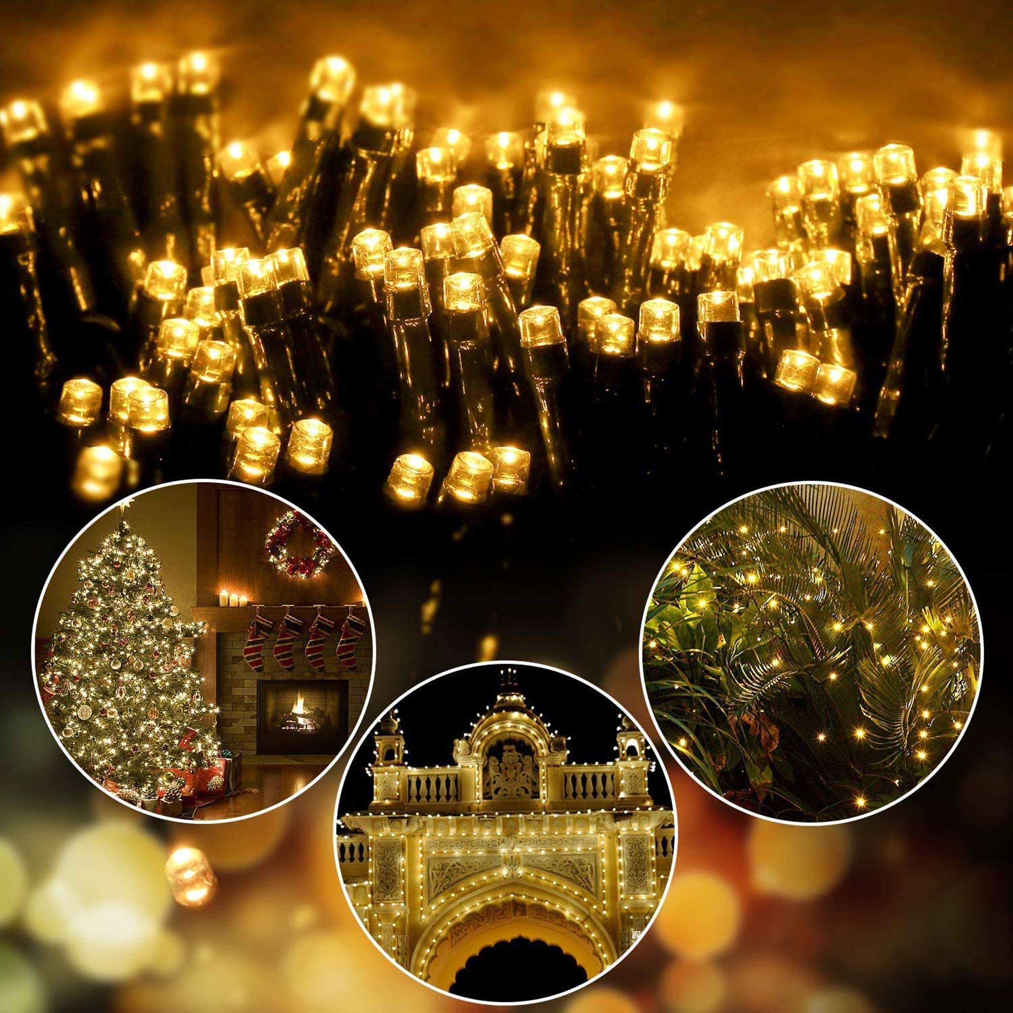 Goodia Solar String Lights, 72ft 200 LED Solar Outdoor String Lights, Waterproof Solar Fairy Lights Outdoor and Indoor Decorations for Christmas Tree, Gift, Gardens, Homes, Wedding, Party(Warm White)