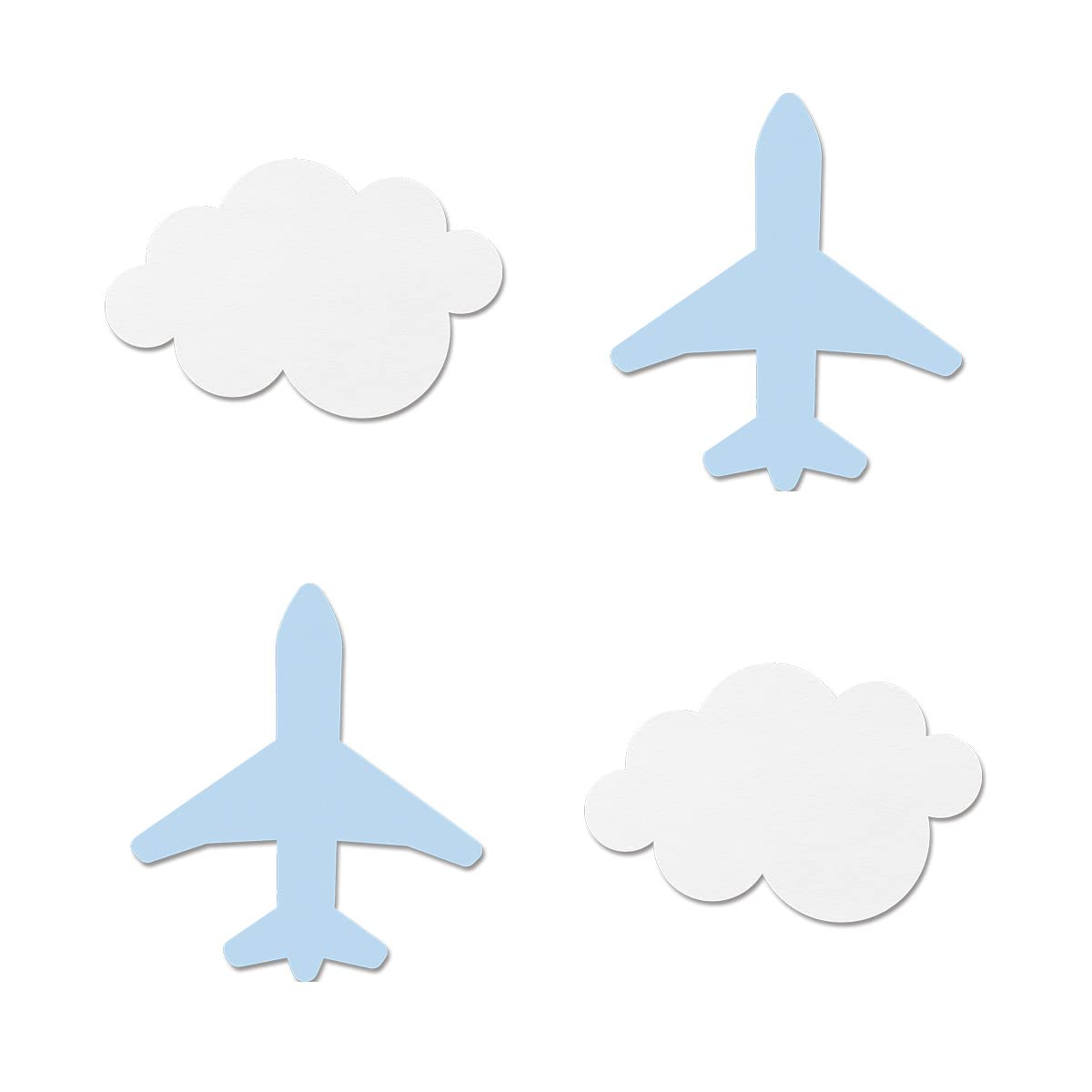 Airplane Cloud Cut-outs, 12-Pack Table Topper Double-sided Plane Birthday Party Decorations